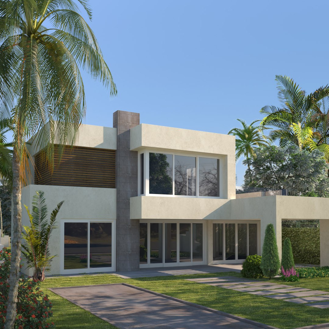3D Modern Villa Model - TurboSquid 1959764