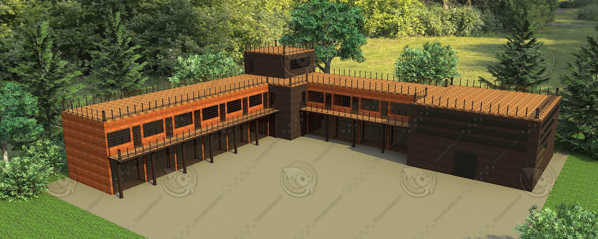 3d Hi-tech Complex Modern Building Model