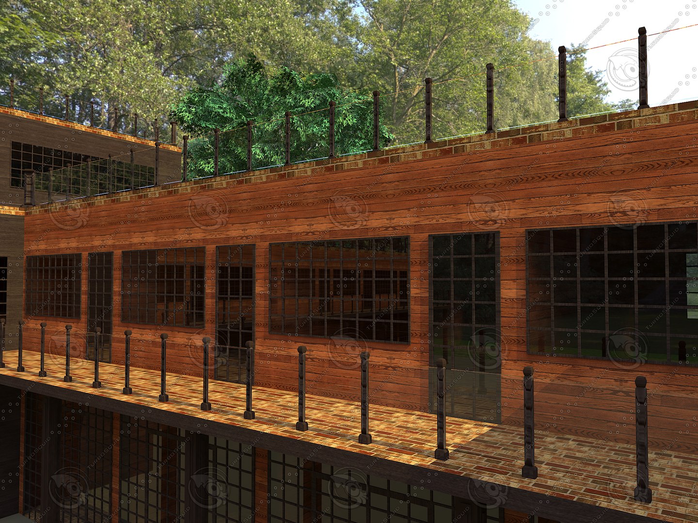 3d Hi-tech Complex Modern Building Model