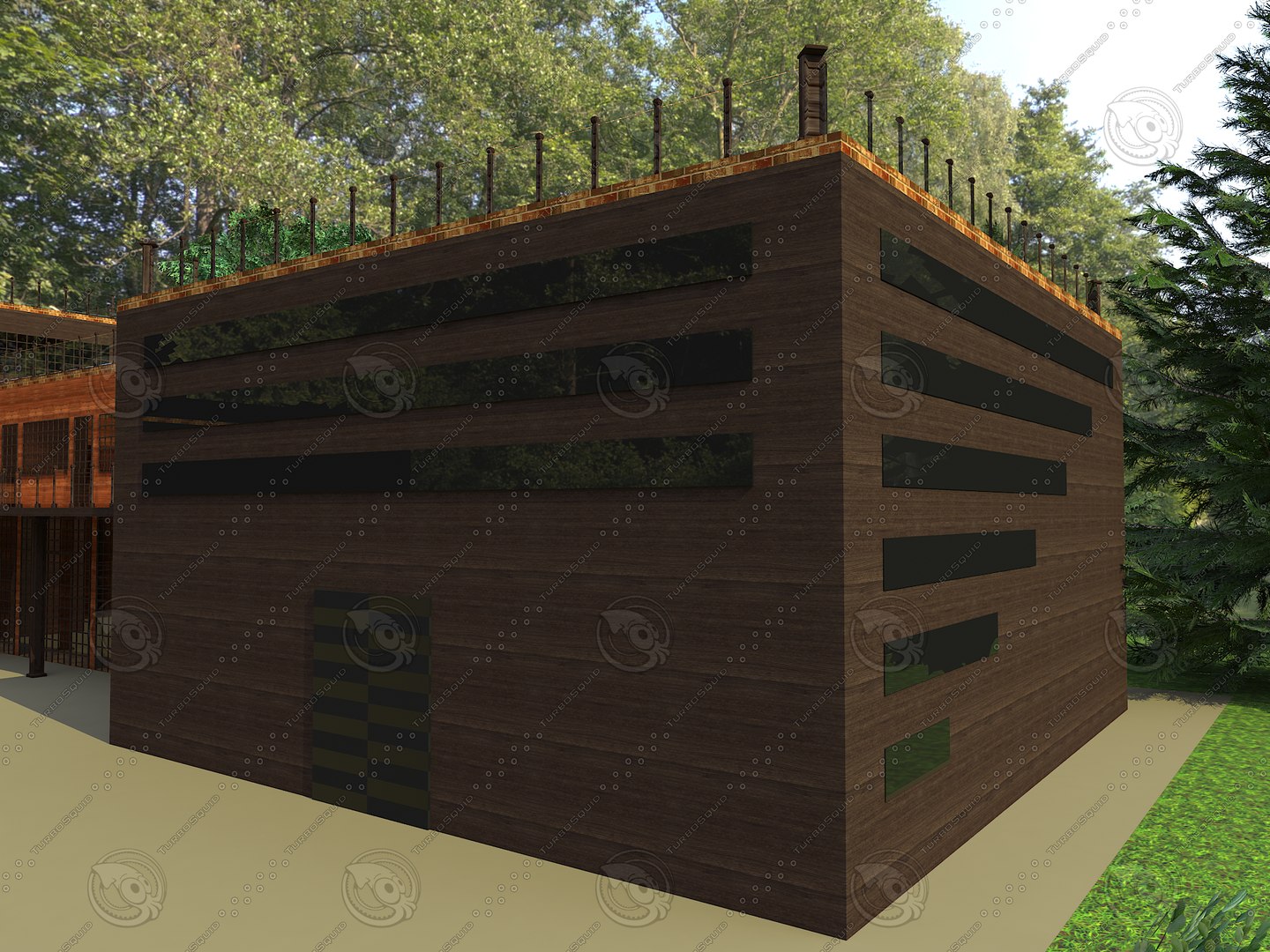 3d Hi-tech Complex Modern Building Model