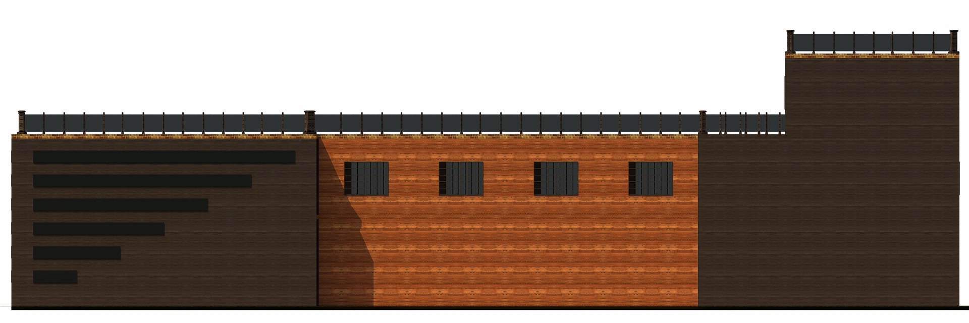 3d Hi-tech Complex Modern Building Model