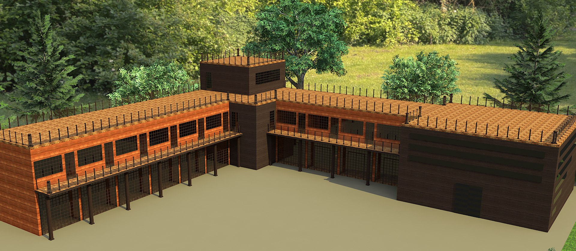 3d Hi-tech Complex Modern Building Model