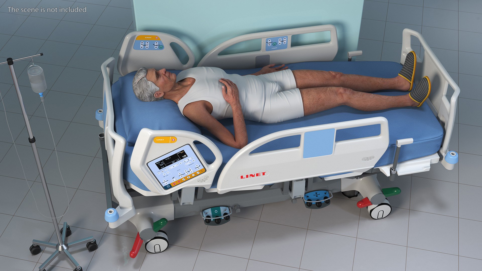 Patient On LINET Intensive Care Bed 3D Model - TurboSquid 2252639