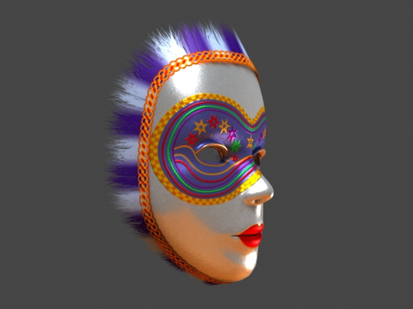 3d Venetian Mask Model