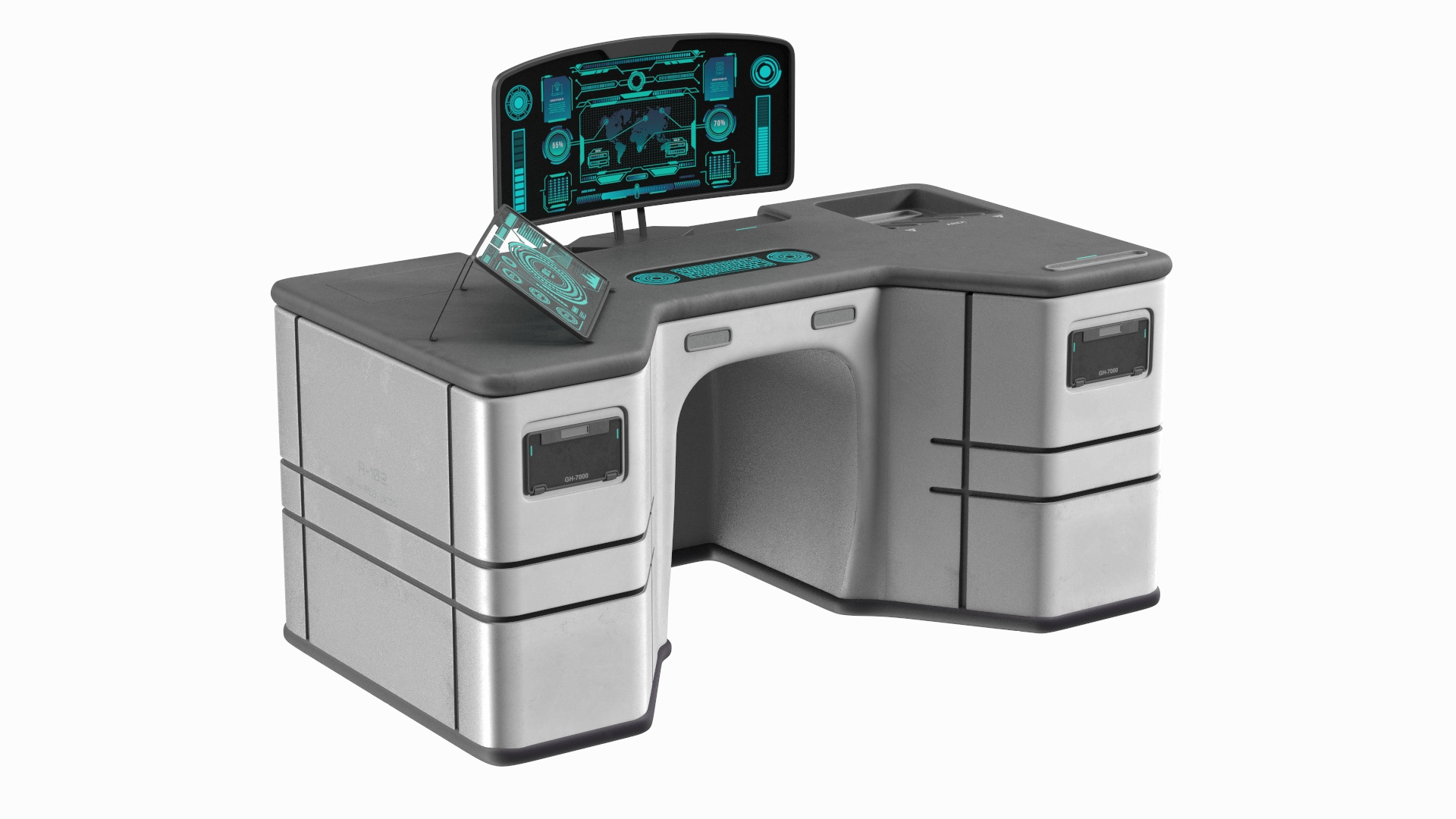 Sci Fi Table With Display Light 3D Model - TurboSquid 2145523