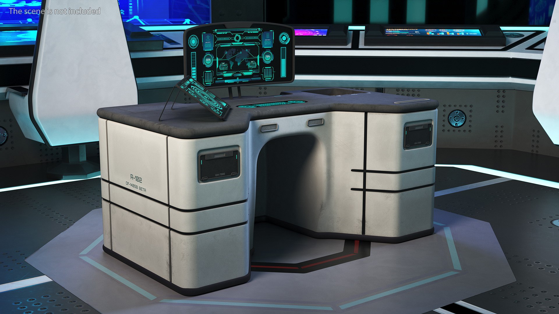 Sci Fi Table With Display Light 3D Model - TurboSquid 2145523