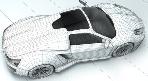 supercar concept 3d obj