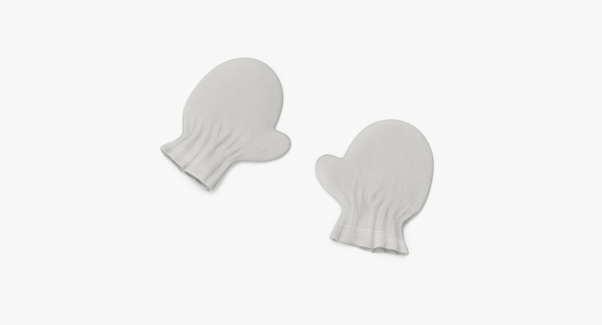 Newborn Mittens 02 White 3d Model