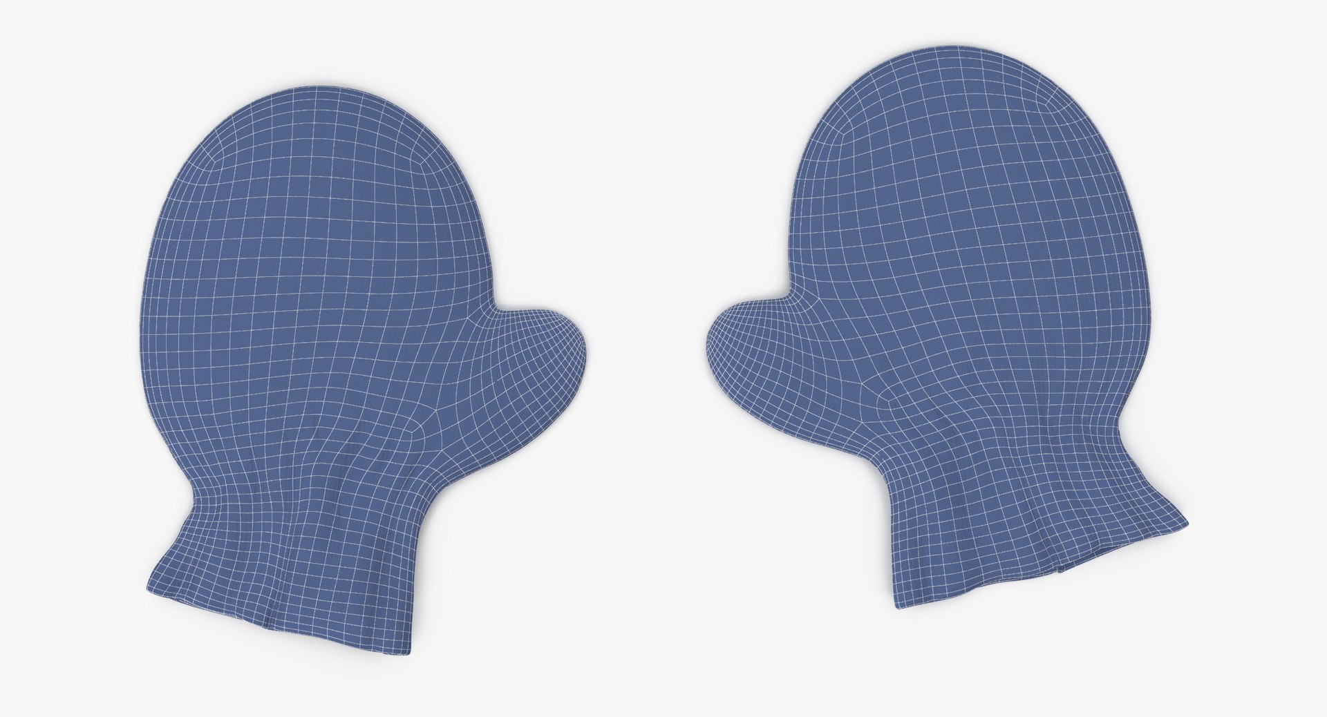 Newborn Mittens 02 White 3d Model