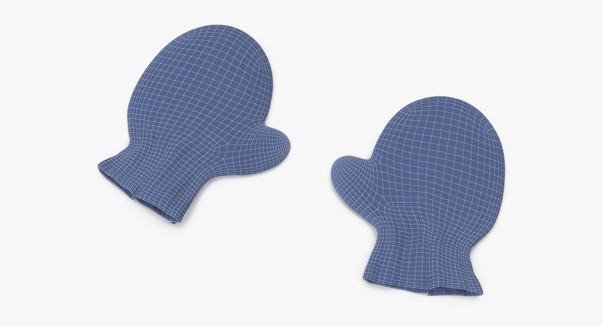 Newborn Mittens 02 White 3d Model