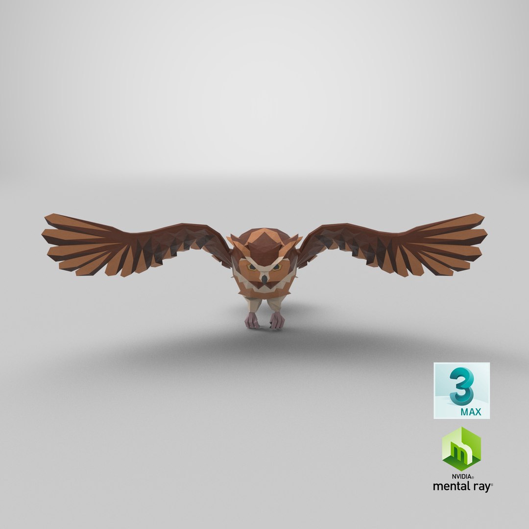 3D owl---flying-a model - TurboSquid 1246714