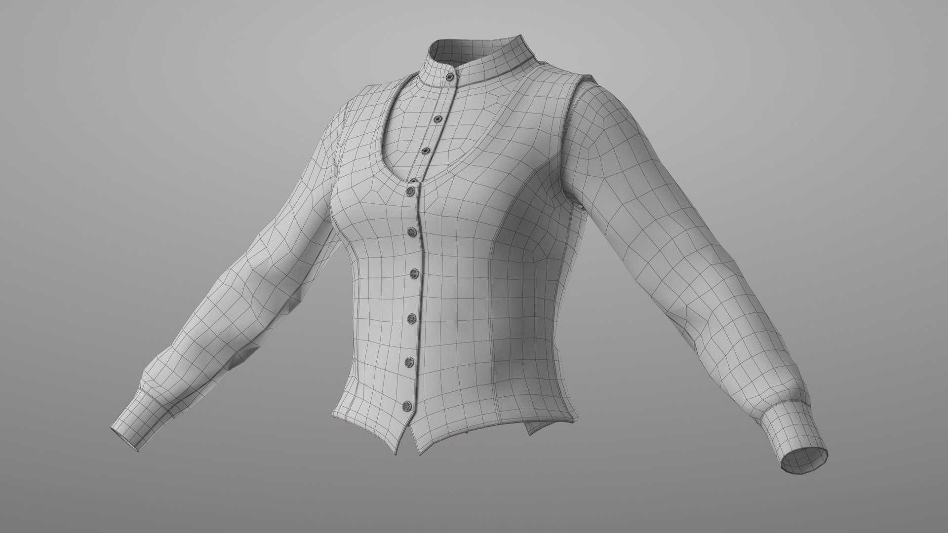 3D Blouse And Vest Female PBR - TurboSquid 2206401