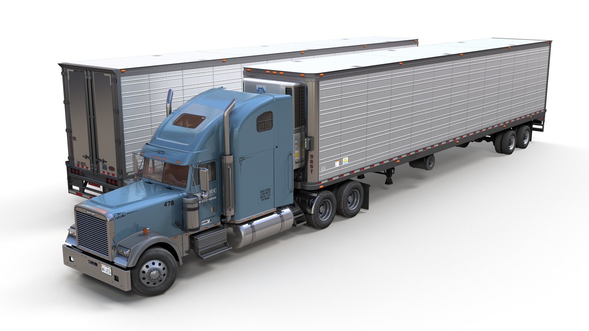 Freightliner Classic XL van trailer 3D - TurboSquid 2045890