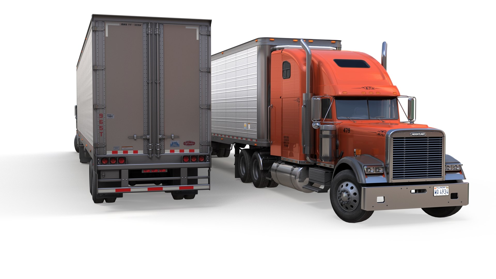 Freightliner Classic XL van trailer 3D - TurboSquid 2045890