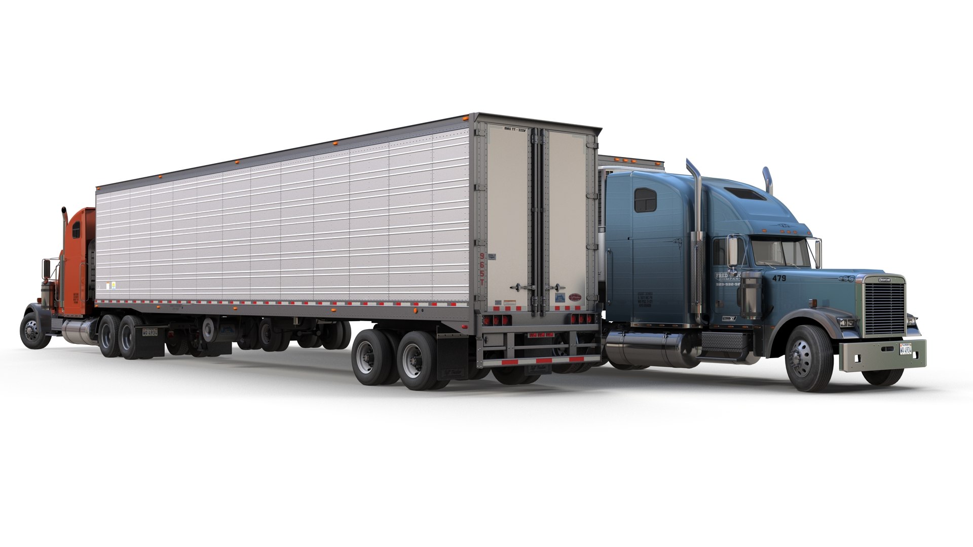 Freightliner Classic XL van trailer 3D - TurboSquid 2045890