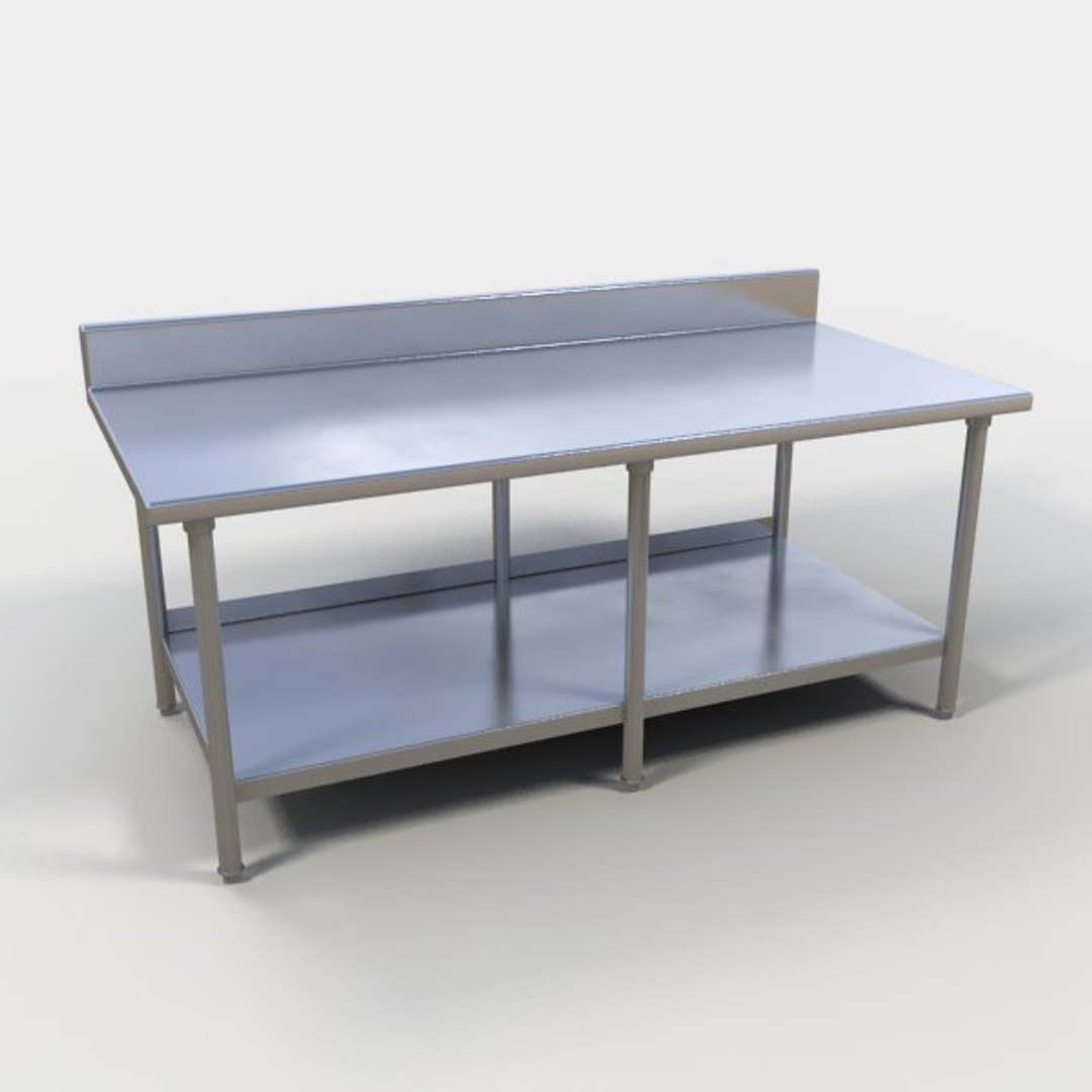 commercial food prep table 3d model
