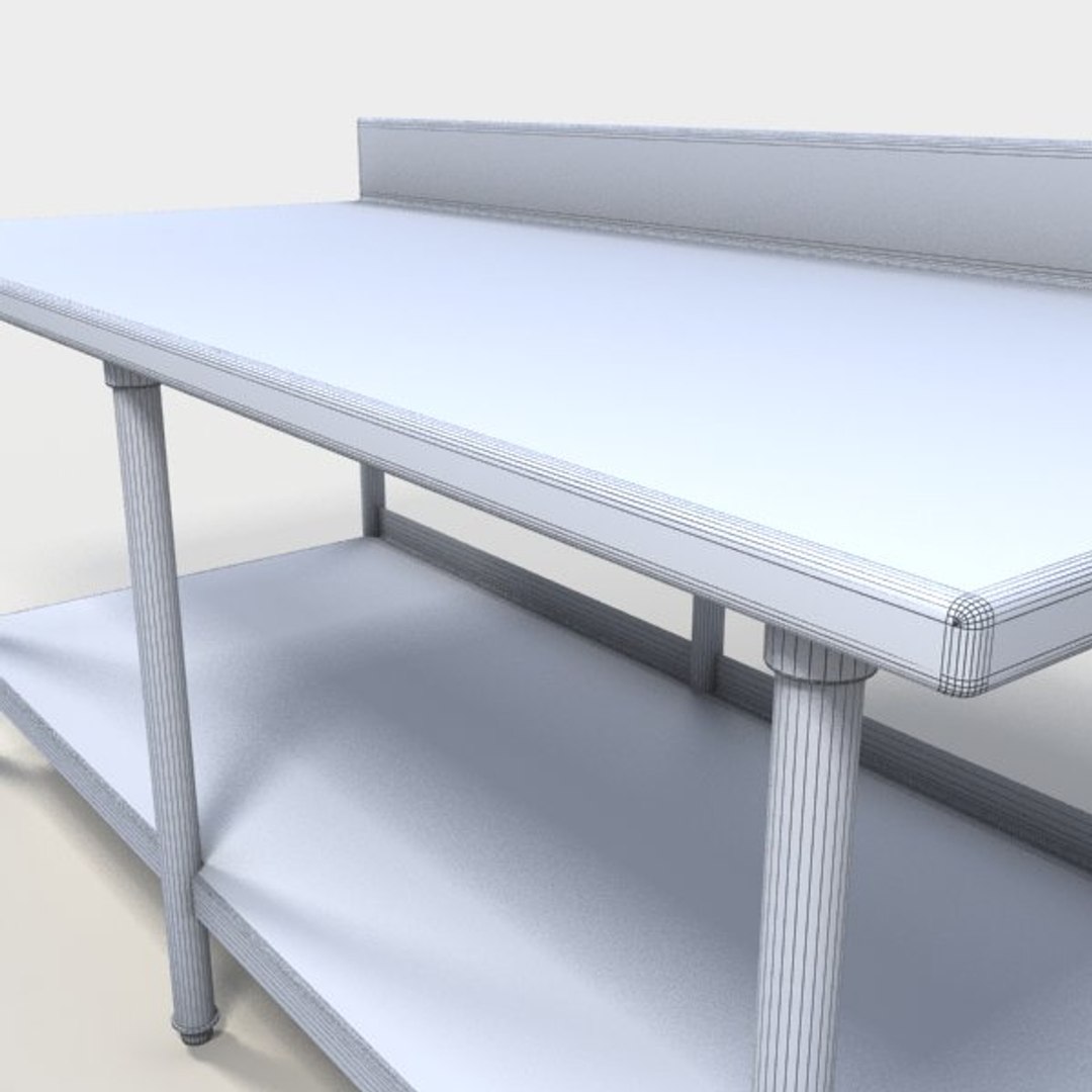 commercial food prep table 3d model