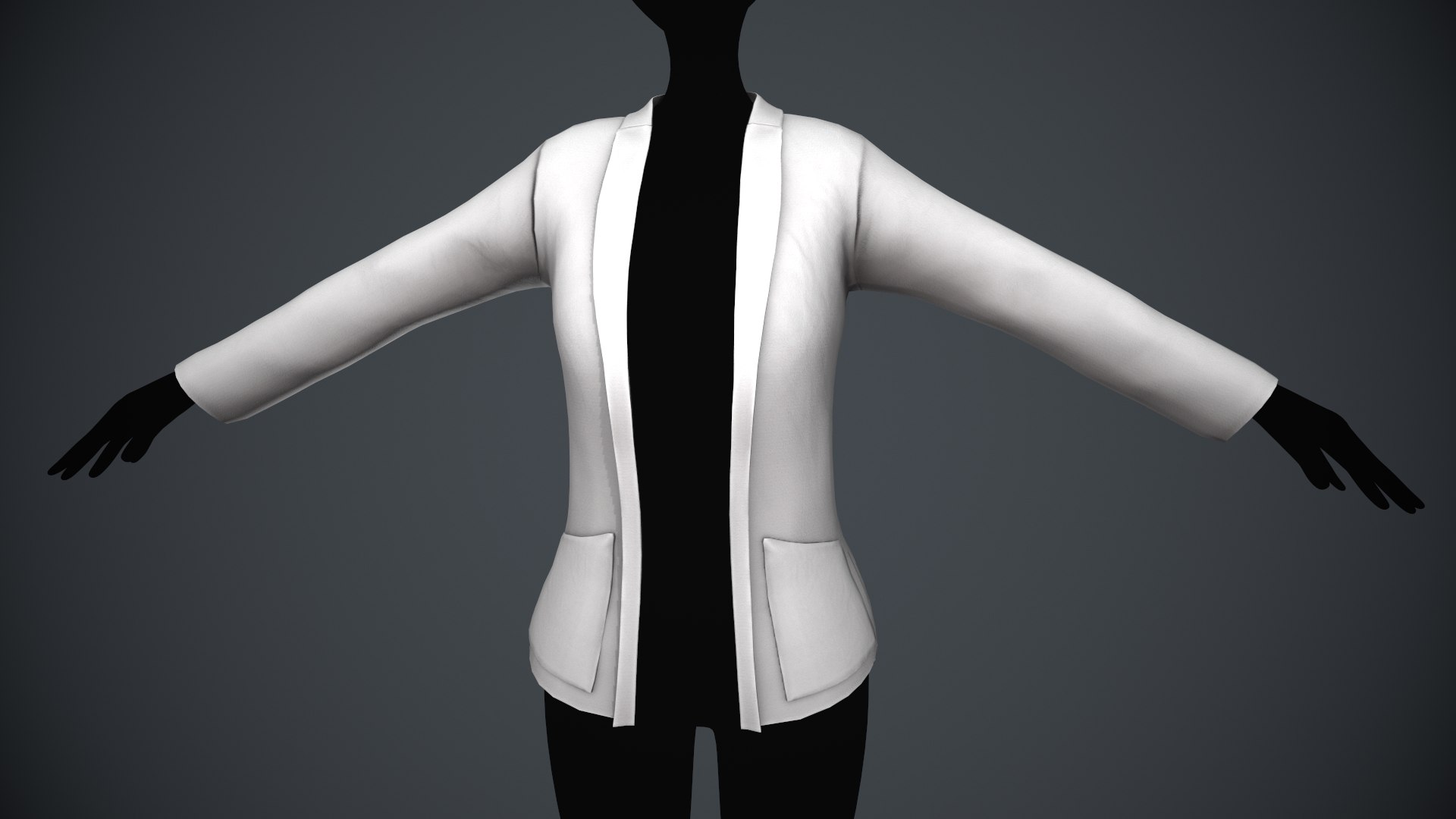 3D Female White Jacket Style 2 Model - TurboSquid 1927213