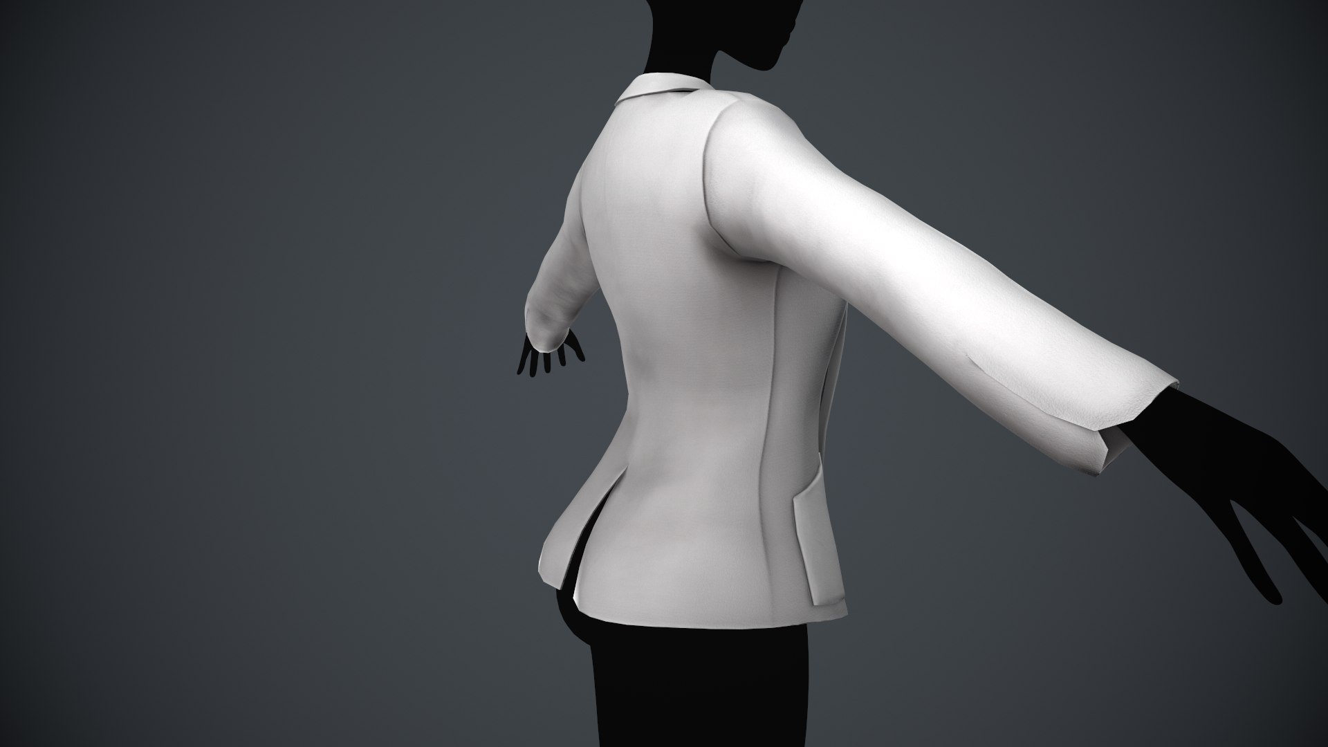 3D Female White Jacket Style 2 Model - TurboSquid 1927213
