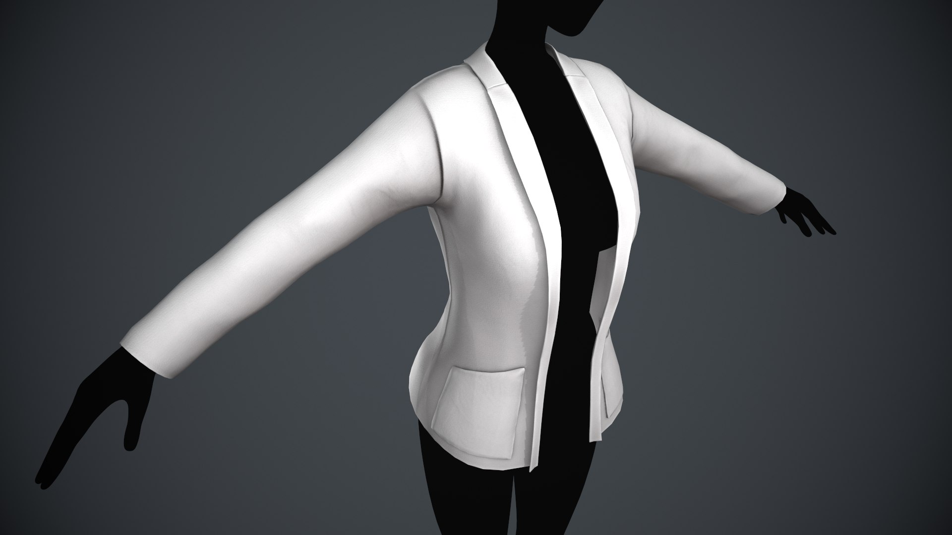 3D Female White Jacket Style 2 Model - TurboSquid 1927213