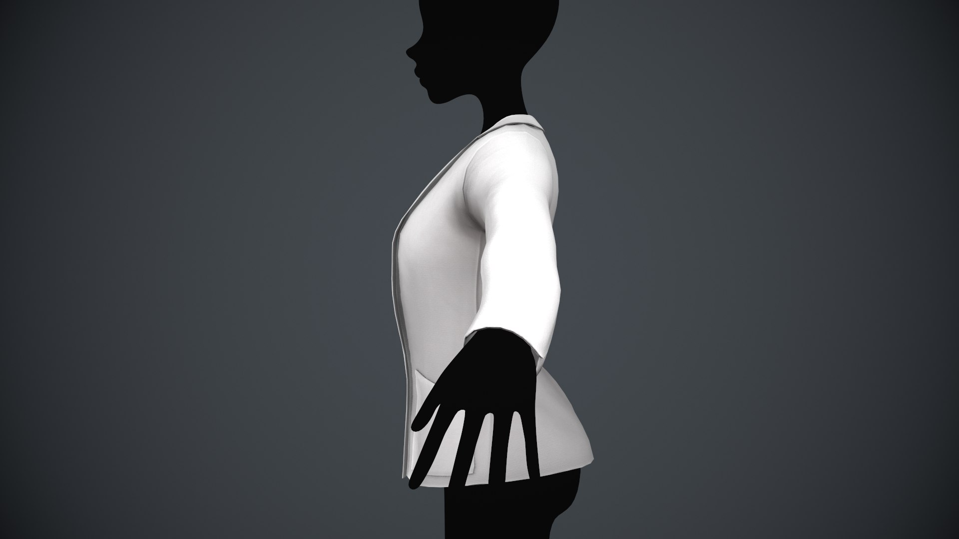 3D Female White Jacket Style 2 Model - TurboSquid 1927213