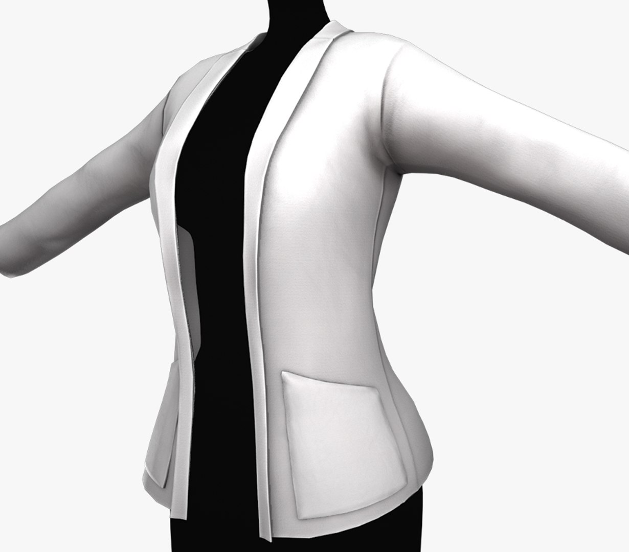 3D Female White Jacket Style 2 Model - TurboSquid 1927213