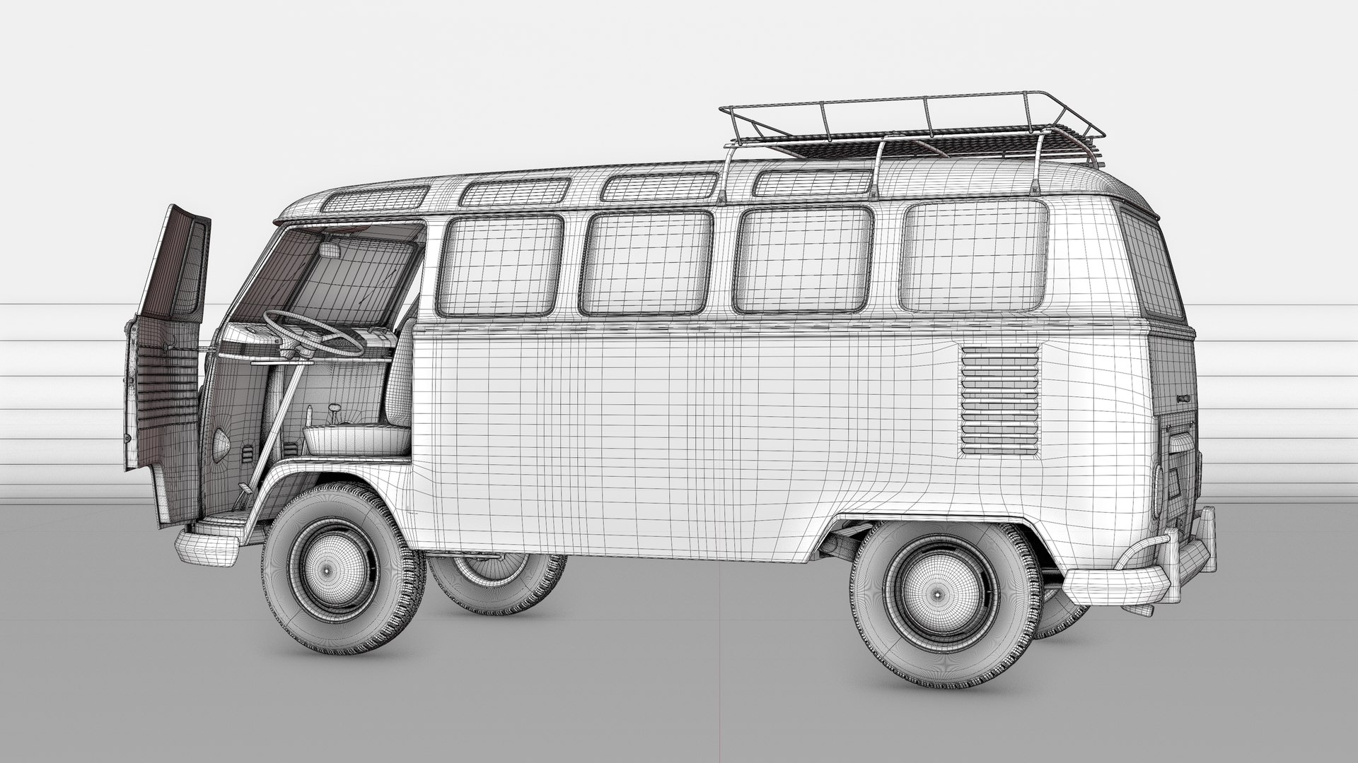 Volkswagen-T1 With full interior model - TurboSquid 2111977