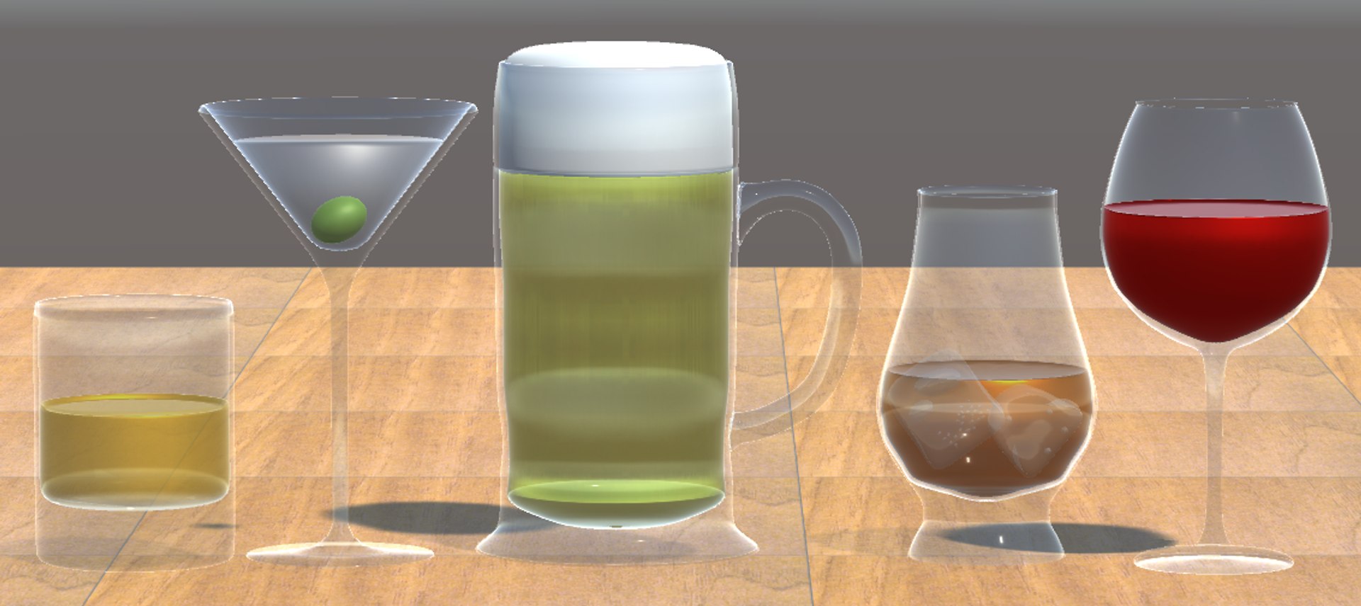 Alcoholic Drinks Unity Obj