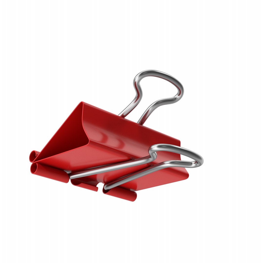 3D Red Binder Clip Model - TurboSquid 2109307