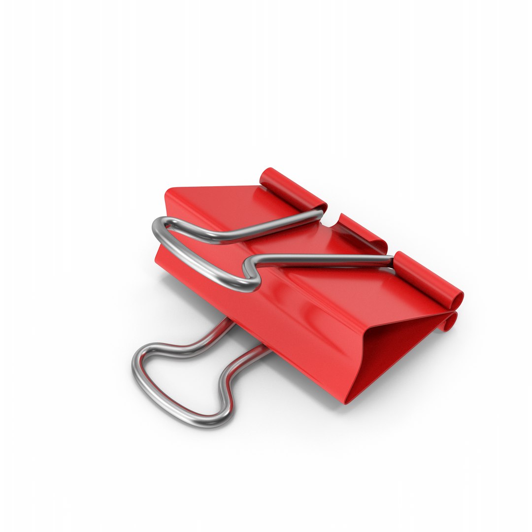 3D Red Binder Clip Model - TurboSquid 2109307