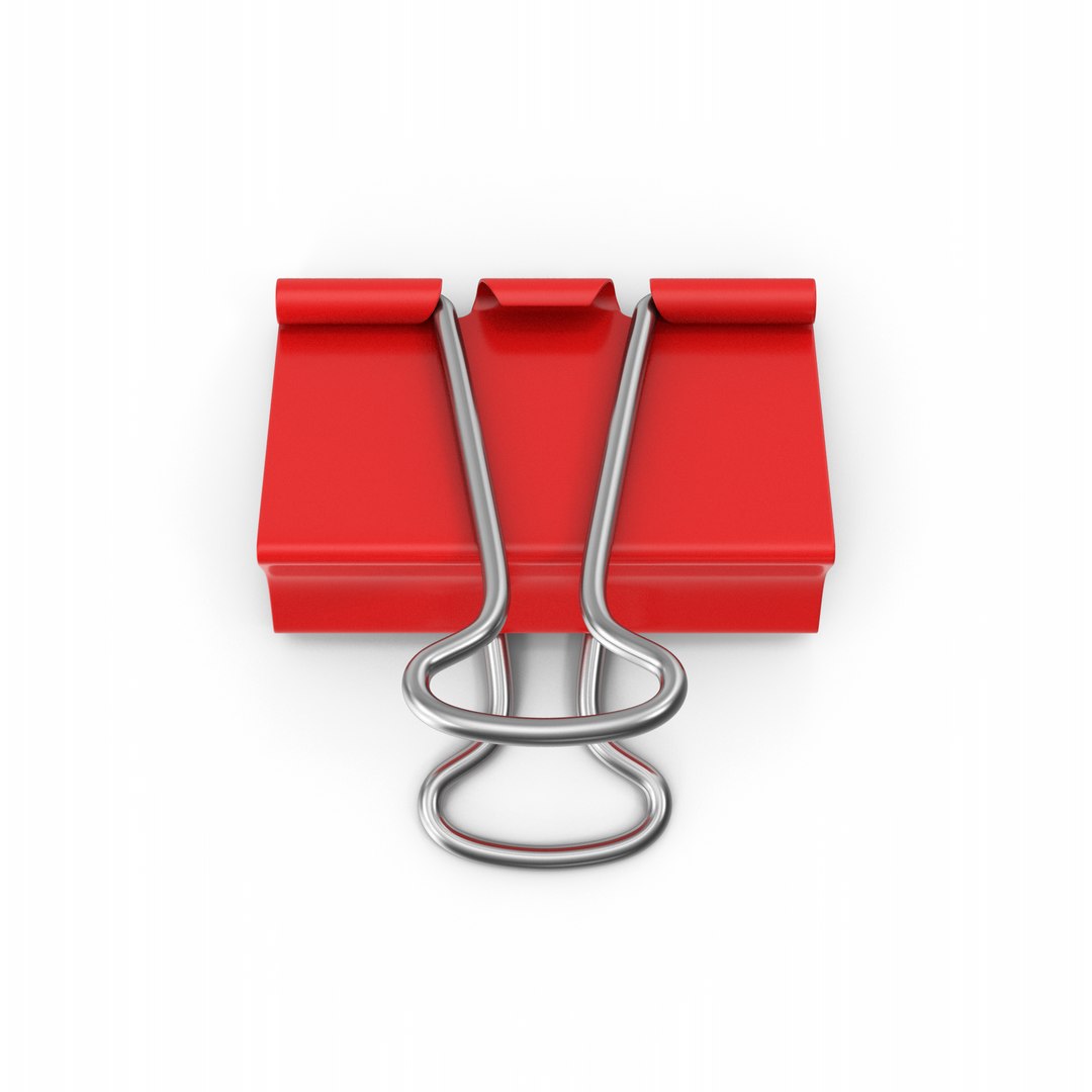 3D Red Binder Clip Model - TurboSquid 2109307
