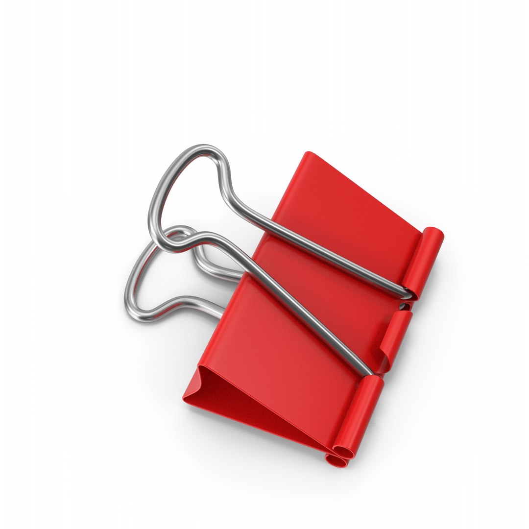 3D Red Binder Clip Model - TurboSquid 2109307
