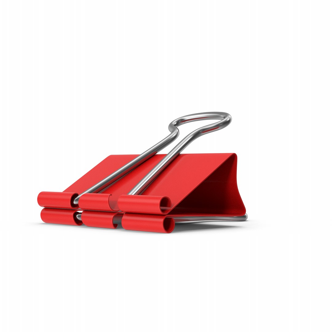 3D Red Binder Clip Model - TurboSquid 2109307