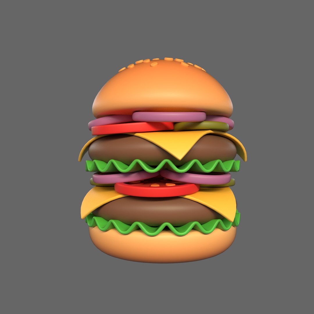 3D Double Cheeseburger Model - TurboSquid 1968820