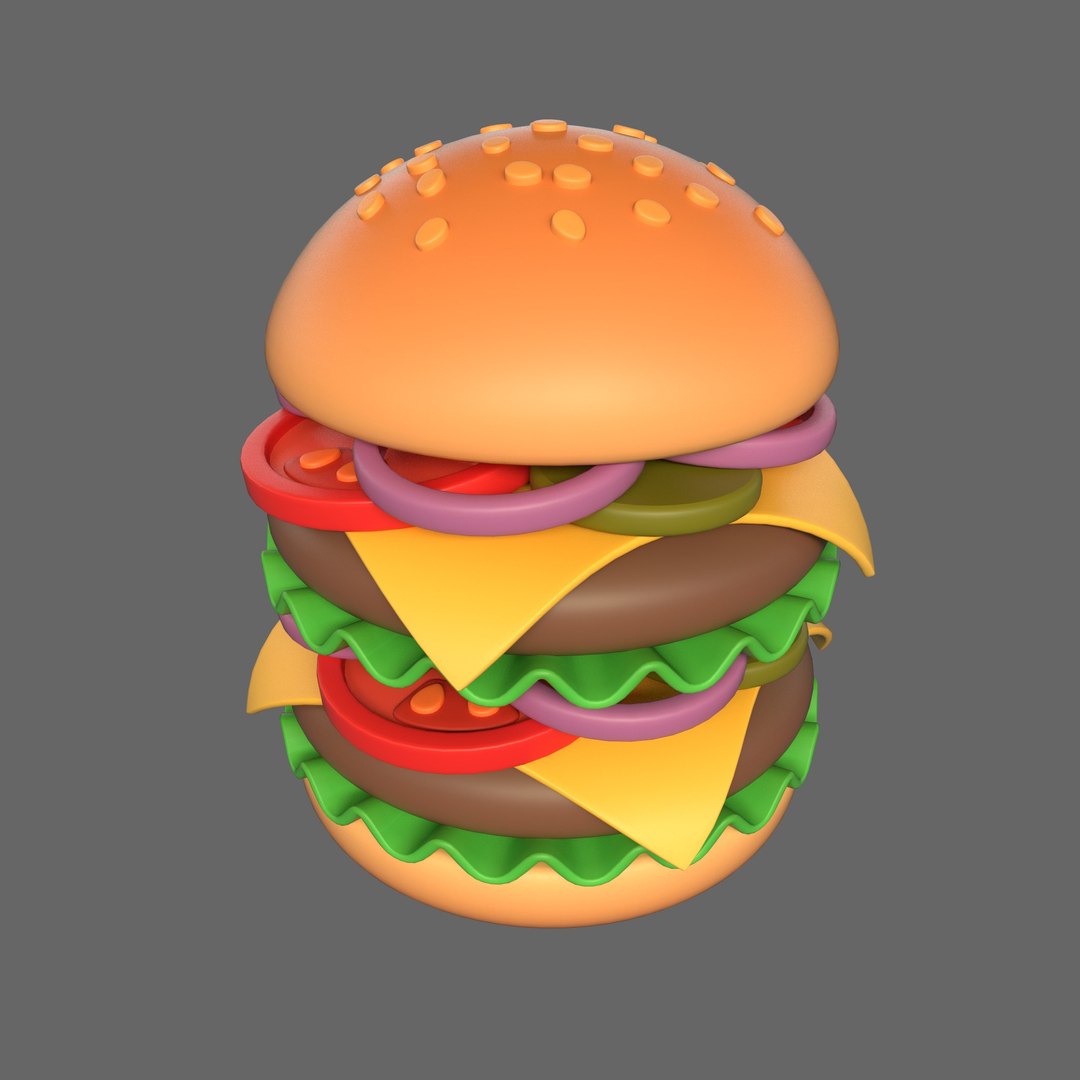 3D Double Cheeseburger Model - TurboSquid 1968820