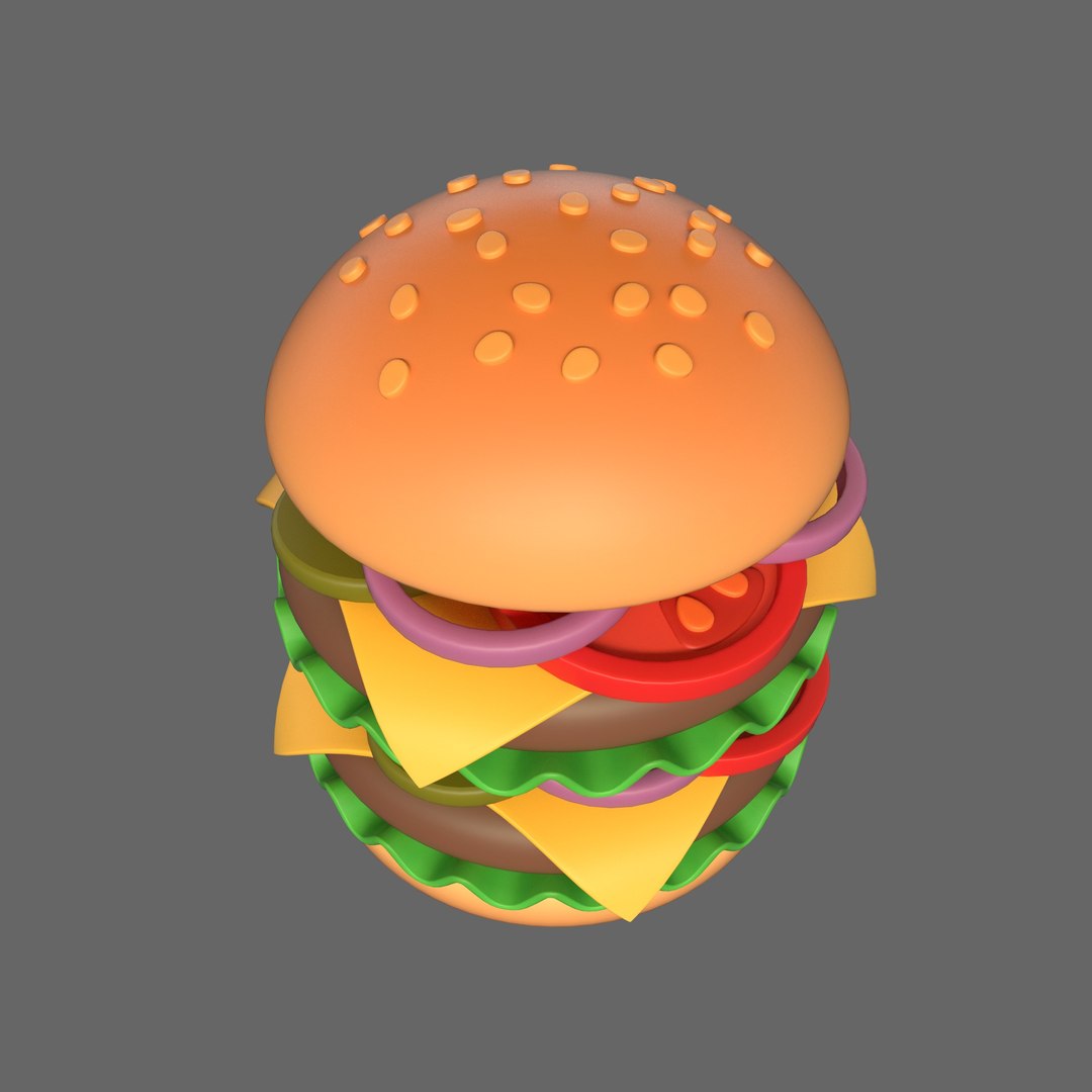 3D Double Cheeseburger Model - TurboSquid 1968820