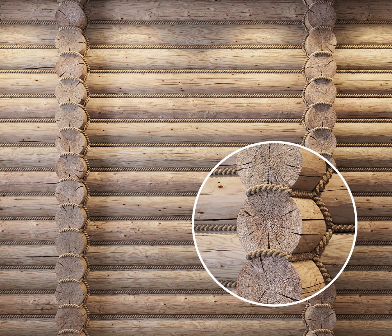 3D Logs Rope Model - TurboSquid 1337668