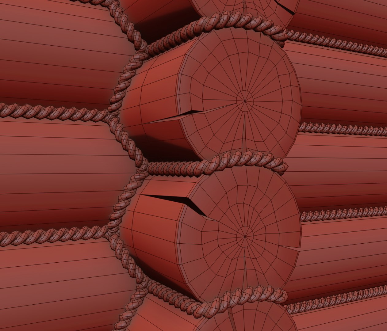 3D Logs Rope Model - TurboSquid 1337668