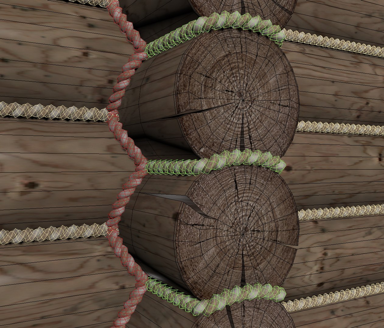 3D Logs Rope Model - TurboSquid 1337668