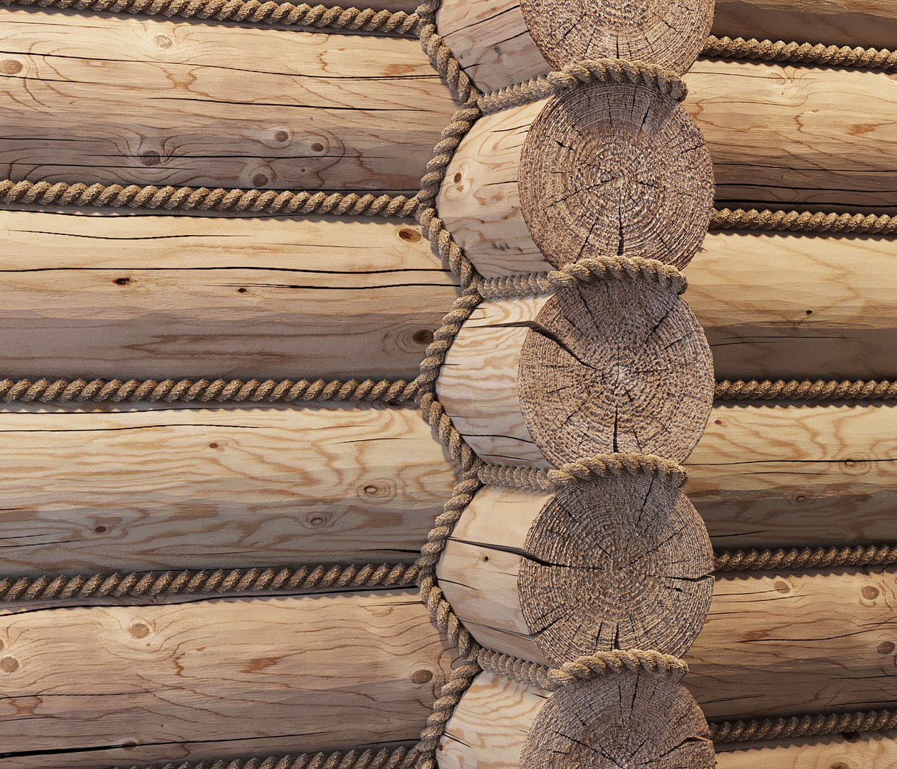 3D Logs Rope Model - TurboSquid 1337668