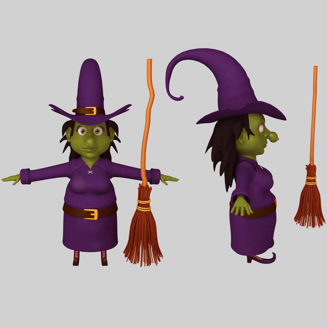 Witch cartoon 3D - TurboSquid 1445611
