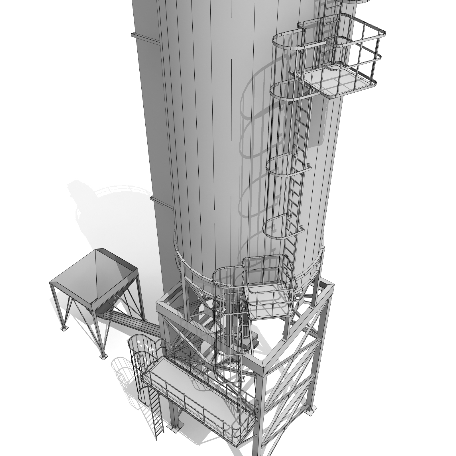 concrete silo 3d model