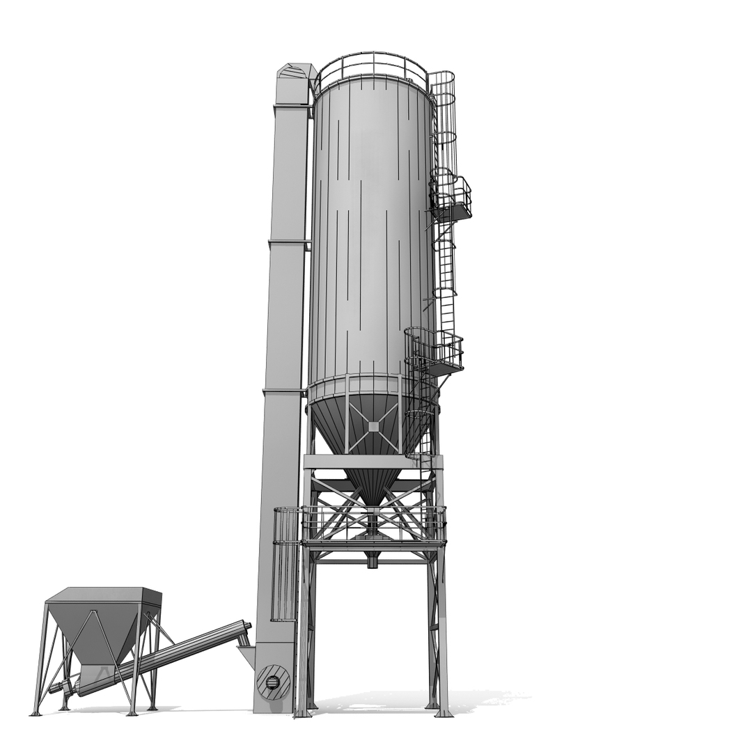 Concrete Silo 3d Model
