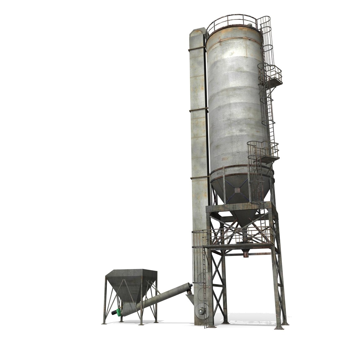 Concrete Silo 3d Model