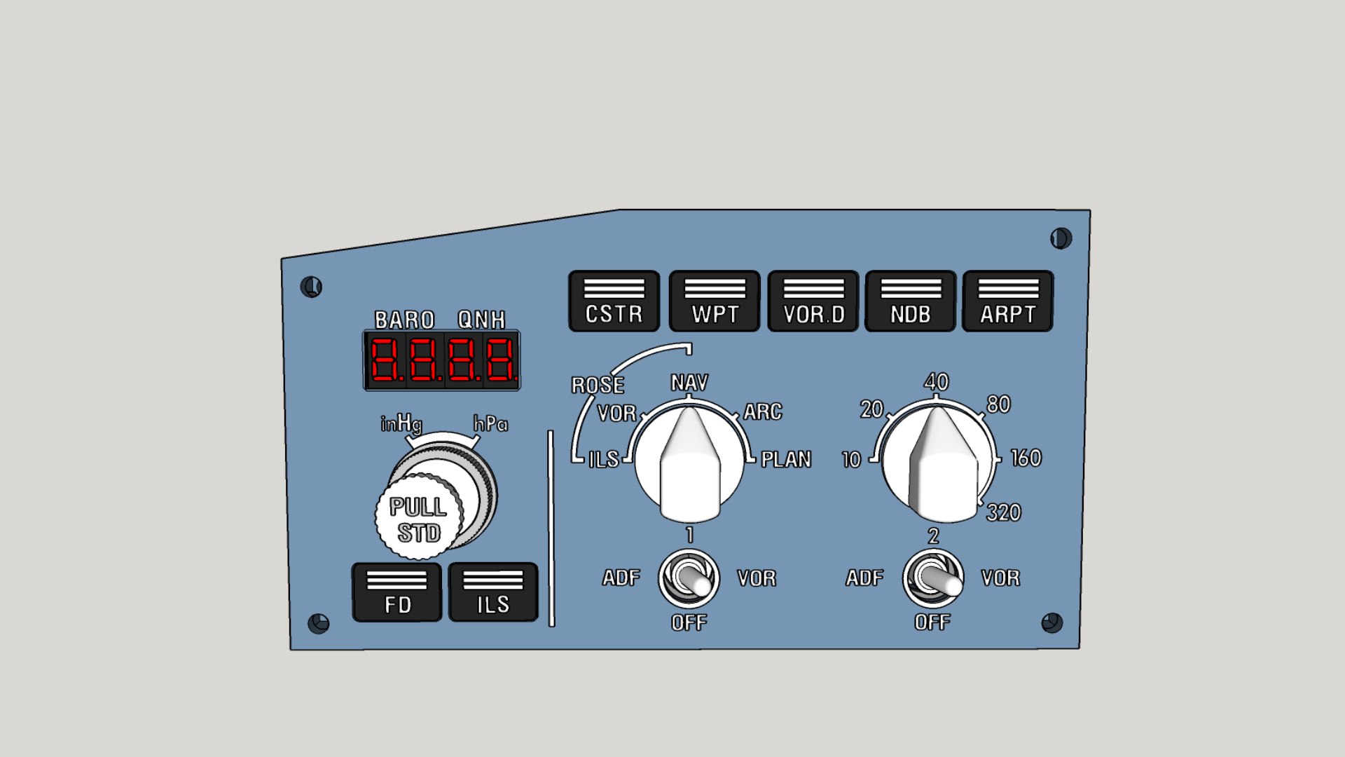 3D A320 EFIS control panel - CPT and FO model - TurboSquid 2060358