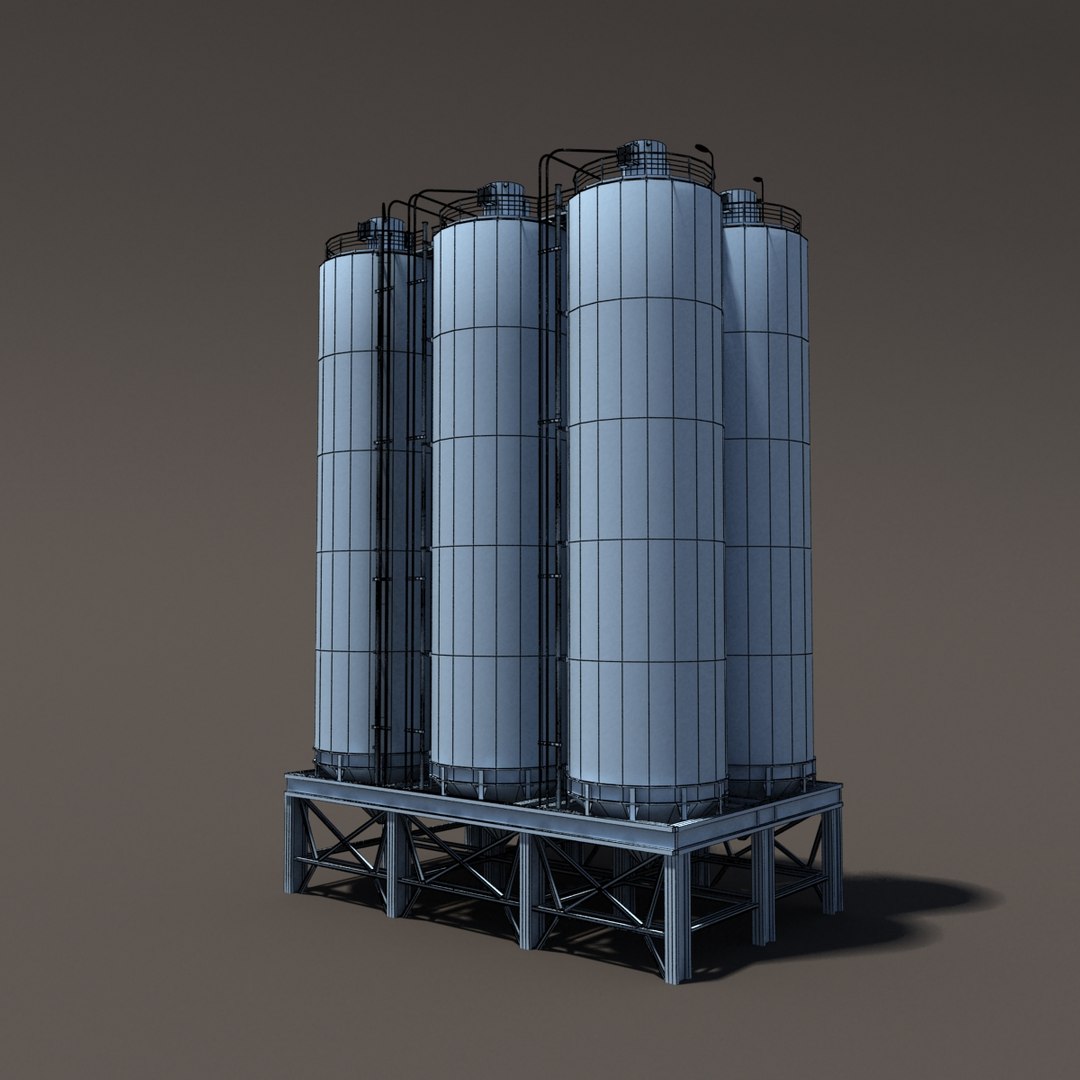 Chemical Silos 3d Lwo