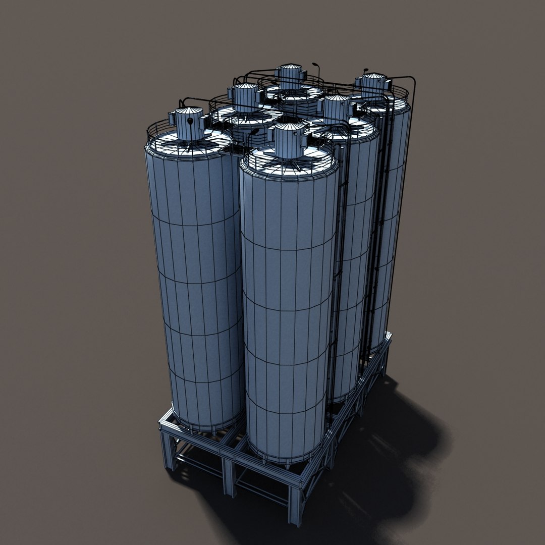 Chemical Silos 3d Lwo