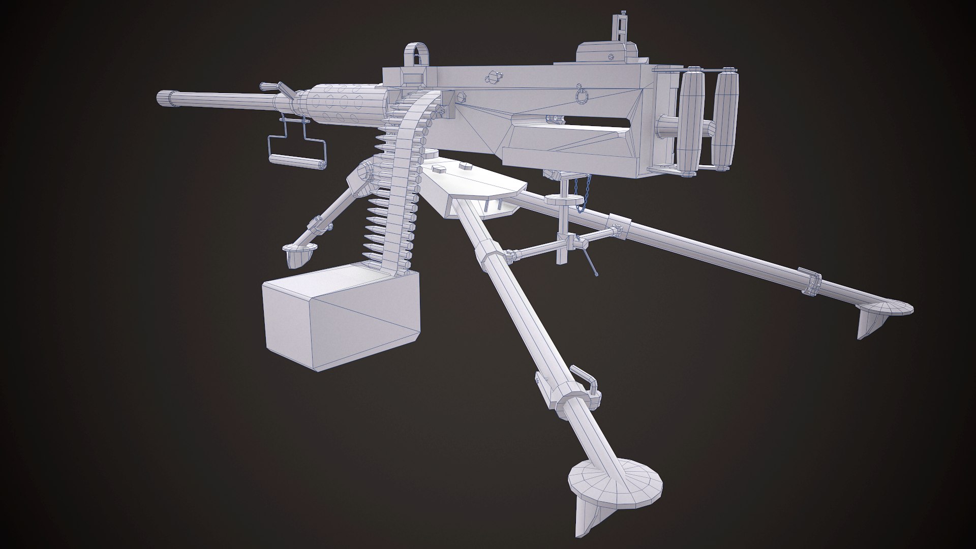 Machine Gun - Browning M2 3D Model - TurboSquid 1548958