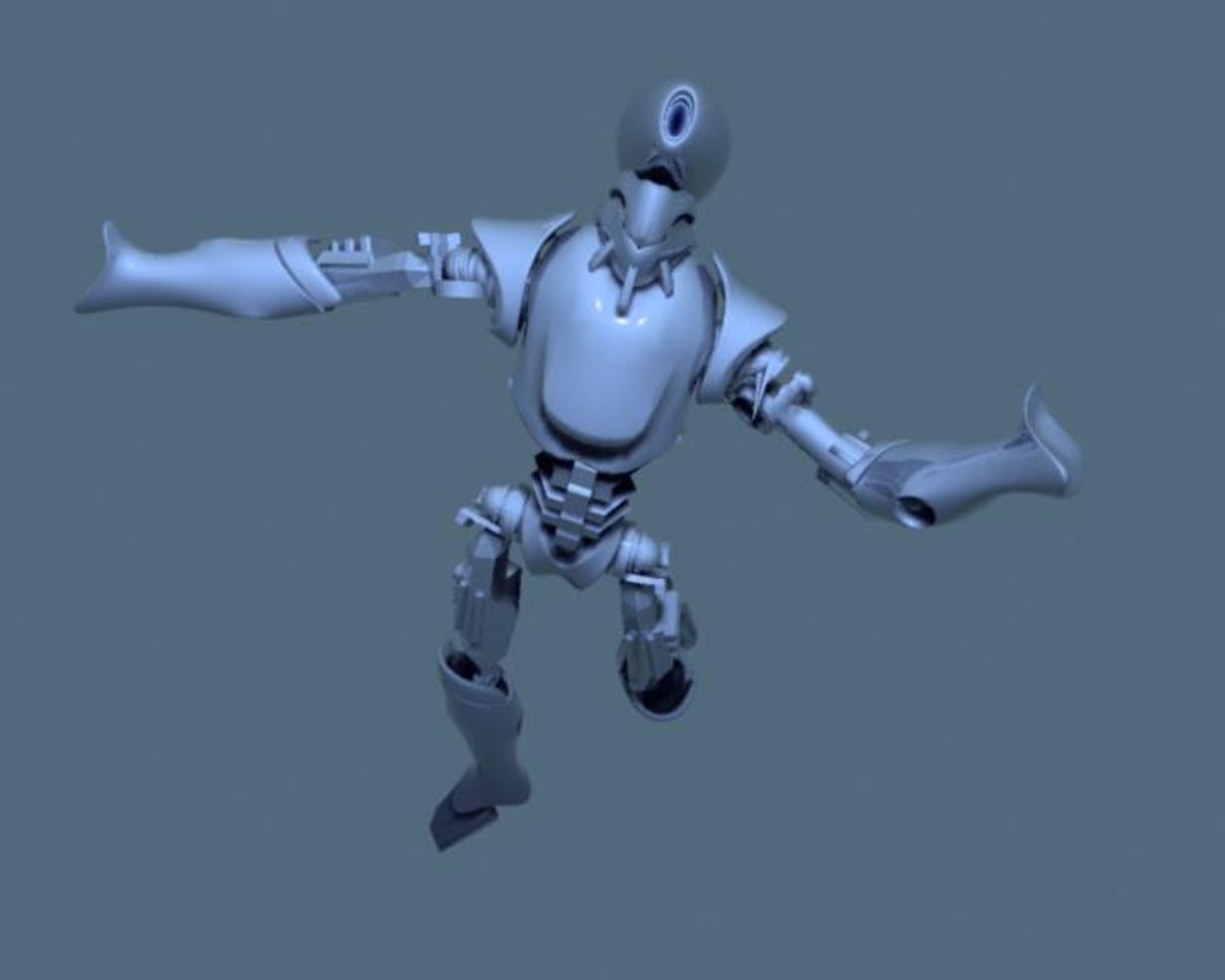 3d Rigged Robot Character Model