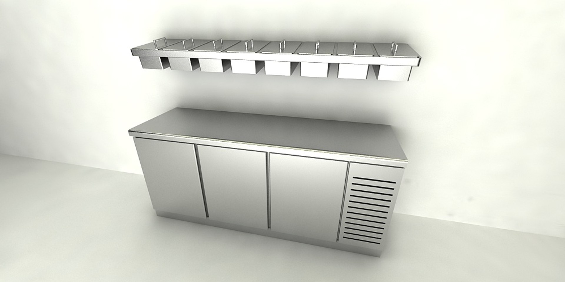 Staurant Preparation Cabinet 3D Model - TurboSquid 1408686